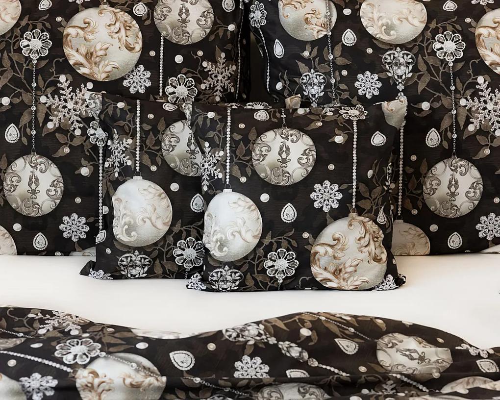 Matějovský Povlečení DIAMOND, vánoční vzor, hnědé, bavlna hladká digitál, 140x200cm + 70x90cm
