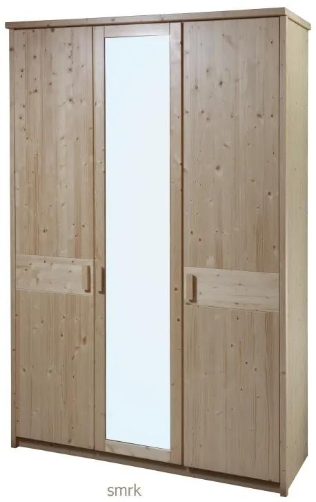 Gazel ENNA šatní skříň 3 dílná - zrcadlo Dřevina: Buk