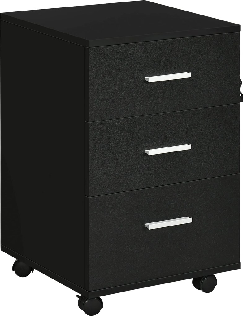 Vinsetto Mobilní Kancelářská Skříň s 3 Zámky 40 x 61,5 cm Černá