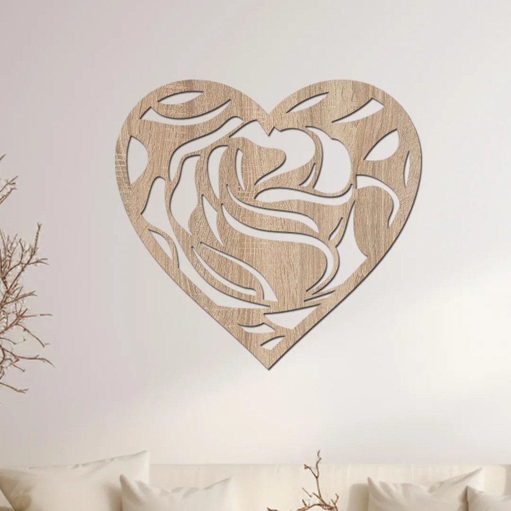 dřevo života Dřevěné srdce na zeď - LOVE Zvolte barvu dekoru: Bílá, Rozměry šxv (cm): 20x19