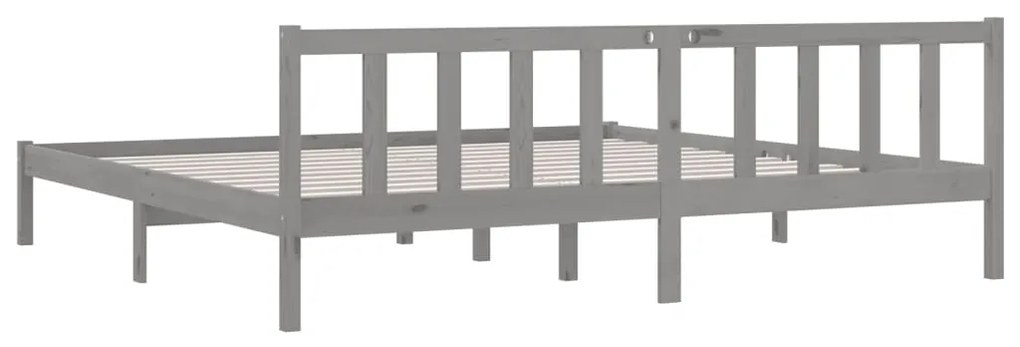 vidaXL Marketos Rám postele šedý masivní borové dřevo 200 x 200 cm