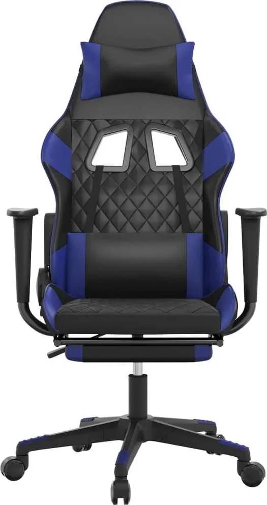 vidaXL Masážní herní židle s podnožkou umělá kůže [345522] Barva: Černo-červený
