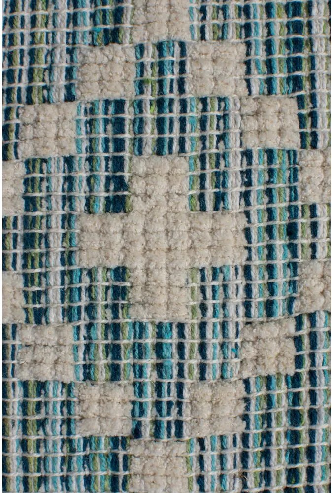 Kusový koberec Leela Ivory/Teal, 60x200, modrá, chodba / predsieň, Flair Rugs