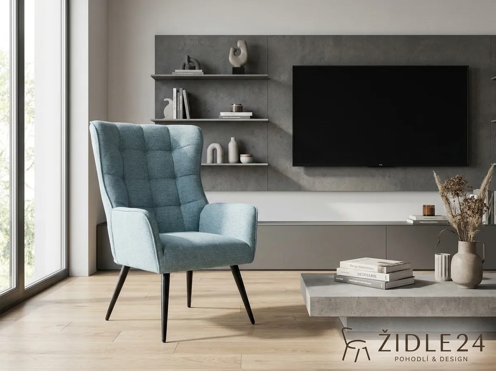 Relaxační křeslo ušák WIPPY - zelená látka