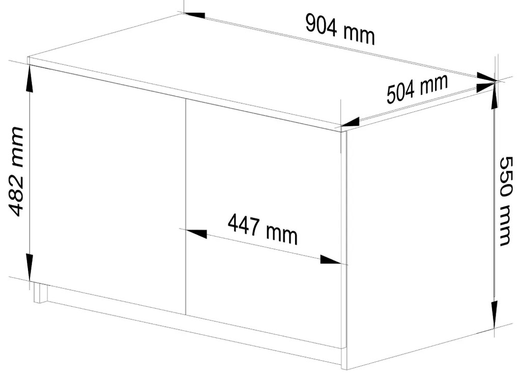 Nástavec na skříň Star 90 cm bílý/stříbrný lesk