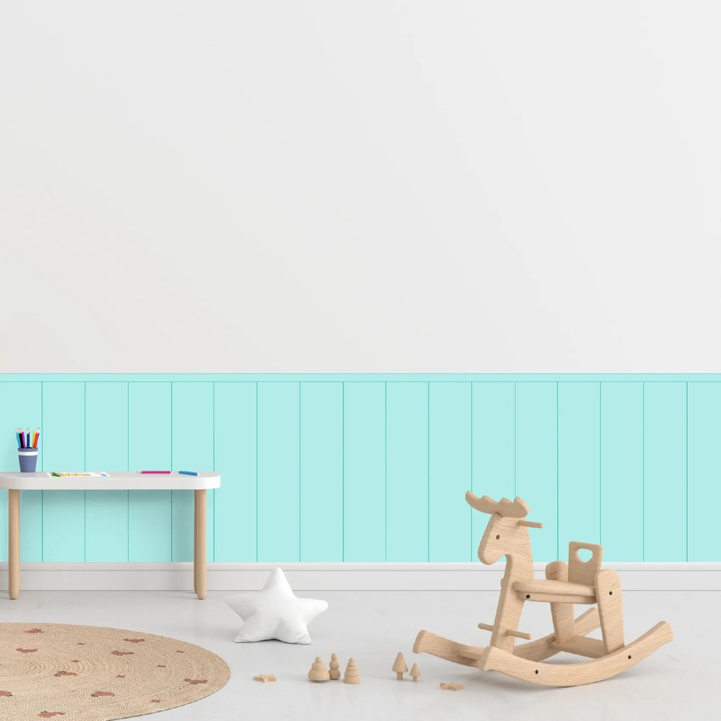 PIPPER. Textilní samolepící tapeta - Obdélník - Tyrkysová barva Barva: Bledá, Velikost: 60cm