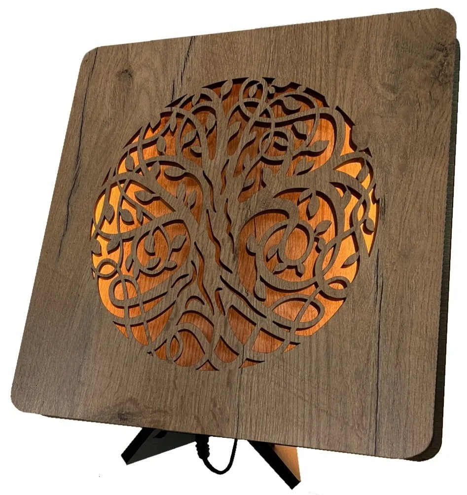 Li-Go "Strom života" lampa 31x31cm provedení povrchu: ořech