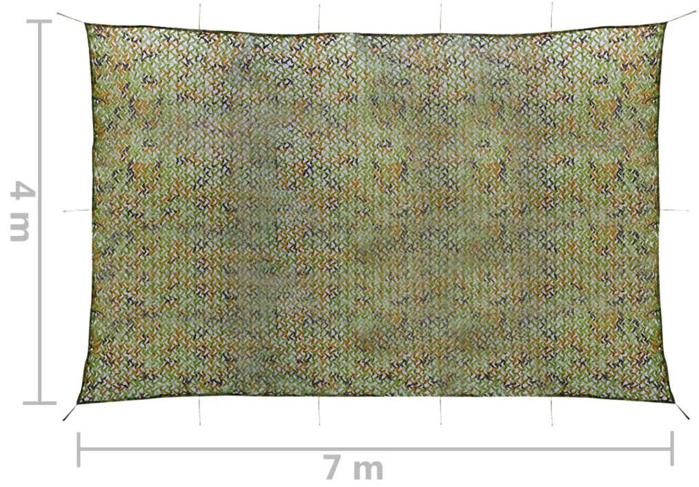 Maskovací síť s úložným pytlem 4 x 7 m zelená,  135894