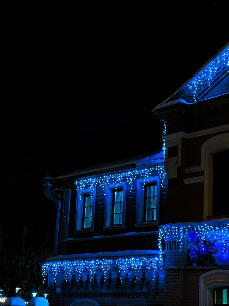 Vánoční světýlka LED záclona FLASH modrá 500 LED