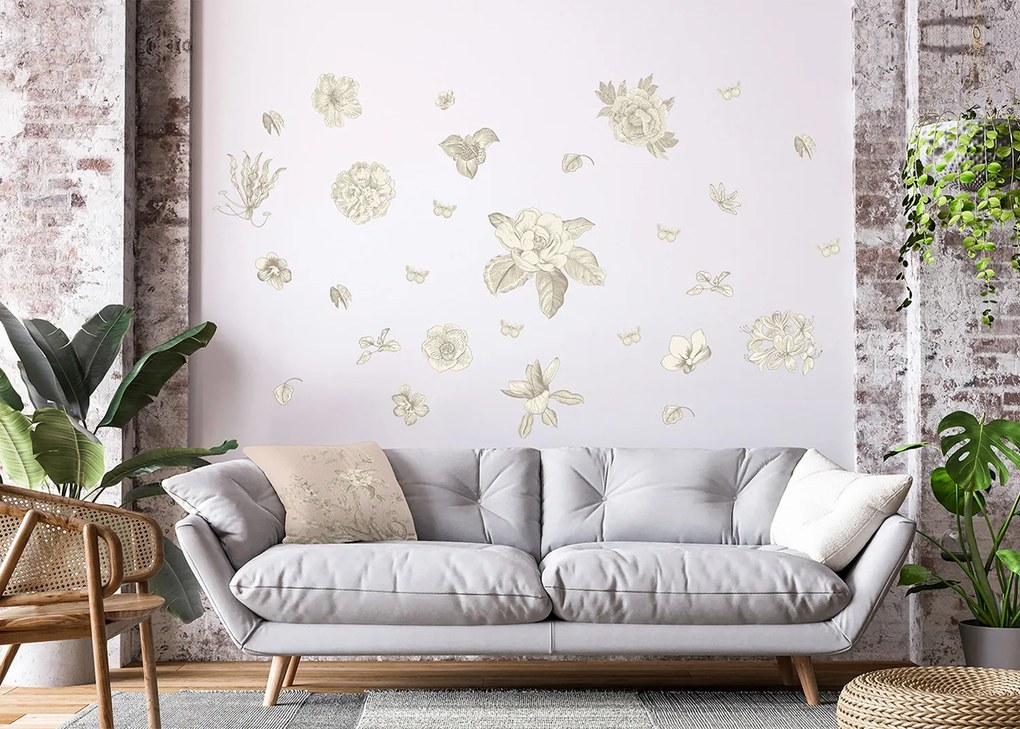Samolepka na zeď Vyhaslé Květy | 65 x 85 cm | DSB 4203