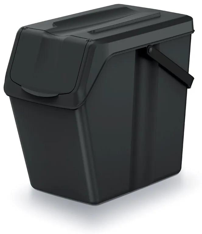 Prosperplast Odpadkový koš SORTIBOX II recyklovaně černá, objem 25L
