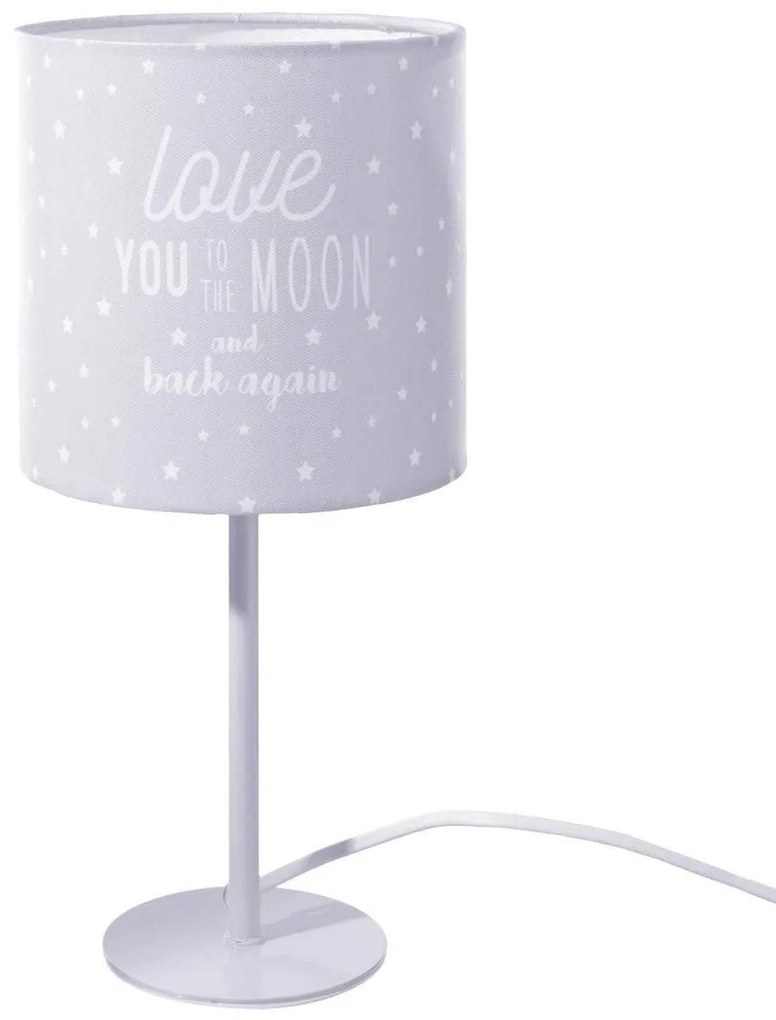 Stolní lampa MOON, stojící, 32 cm, barva šedá