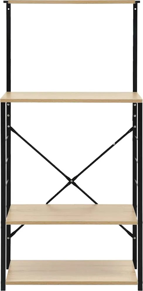 Skříňka na mikrovlnku černá a dub 60 x 39,6 x 123 cm kompozit 288239