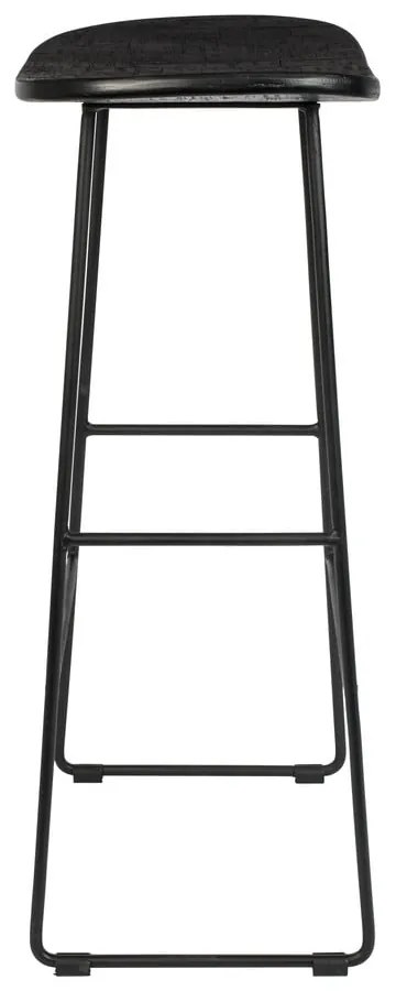 Černá barová stolička z teakového dřeva (výška sedáku 76 cm) Tangle – White Label