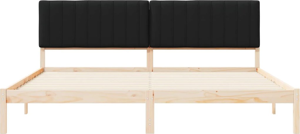 Rám postele s čalouněným čelem Černý 200 x 200 cm 3405574