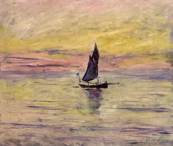 Monet, Claude - Obrazová reprodukce The Sailing Boat, Evening Effect, 1885, (40 x 35 cm)