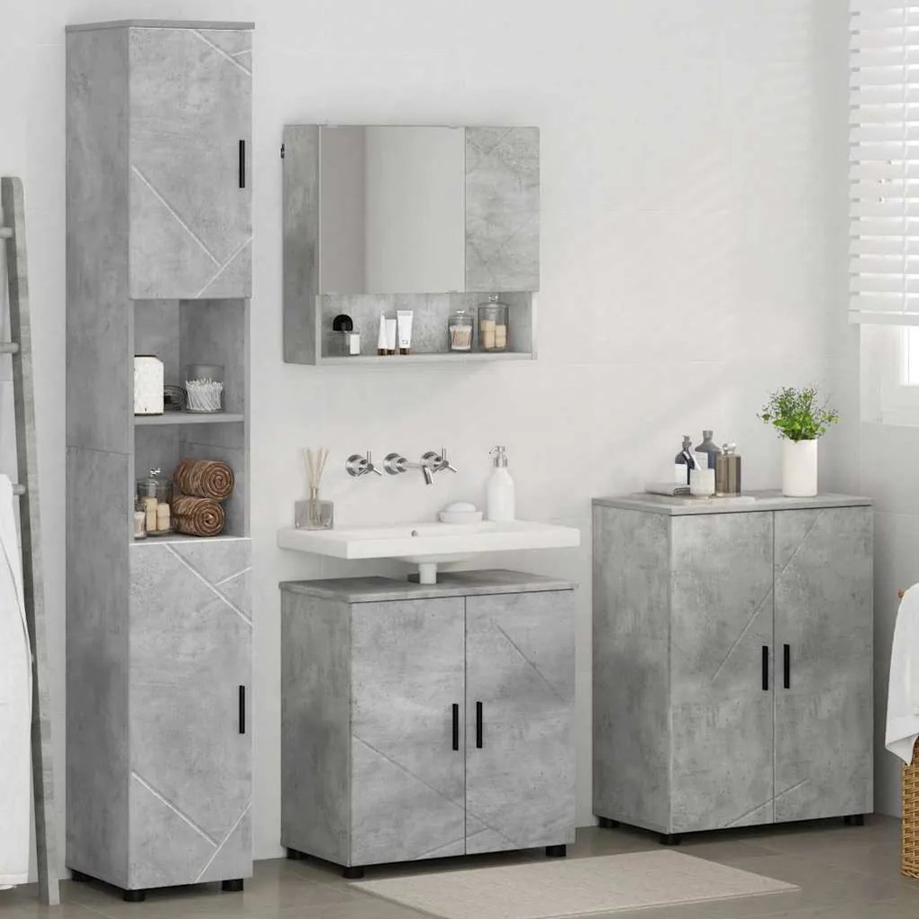 Sada koupelnového nábytku 4 ks Betonově šedá 61 x 35 x 64 cm 3393006