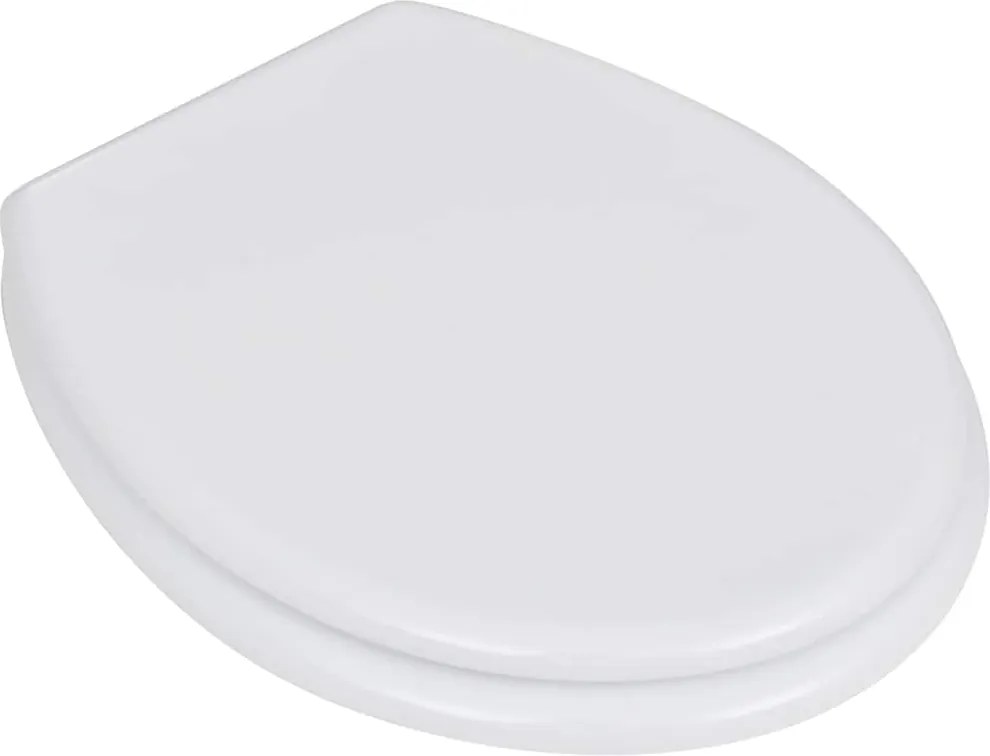 WC sedátko MDF s víkem jednoduchý design bílé 140801