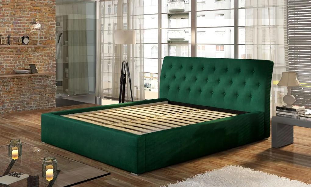 Čalouněná postel MILANO - MatVelvet 68 - 160x200cm - Dřevo