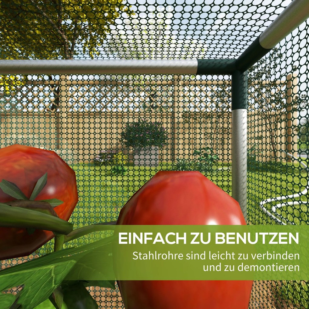 Outsunny Zahradní síť 1,25 x 1,25 m, Stan na ochranu rostlin se zipem, Ochranná síť proti hmyzu, Zelená síť na zeleninu odolná vůči větru, Ochranná s…