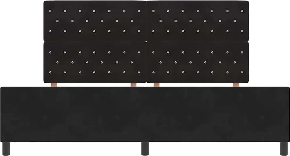 Postel s boxspringem s čelo Černá 200 x 200 cm samet 3344899