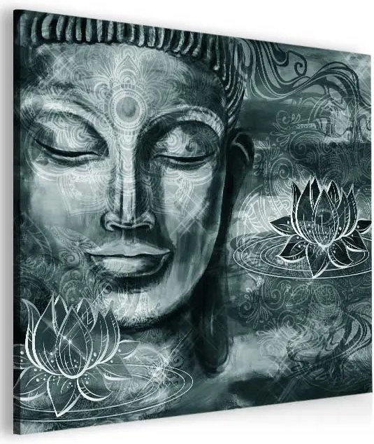 Malvis Malvis Abstraktní obraz šedý Buddha  80x80 cm