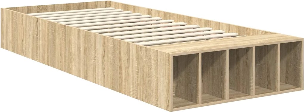 Rám postele s policí Sonoma dub 90 x 200 cm Kompozitní dřevo 3408412
