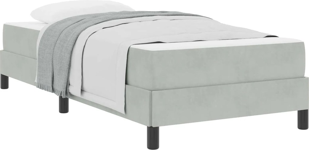Postel s boxspringem s matrací Světle šedá 90 x 200 cm textil 3398665