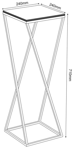 Stojan na květiny 70x24 cm černá