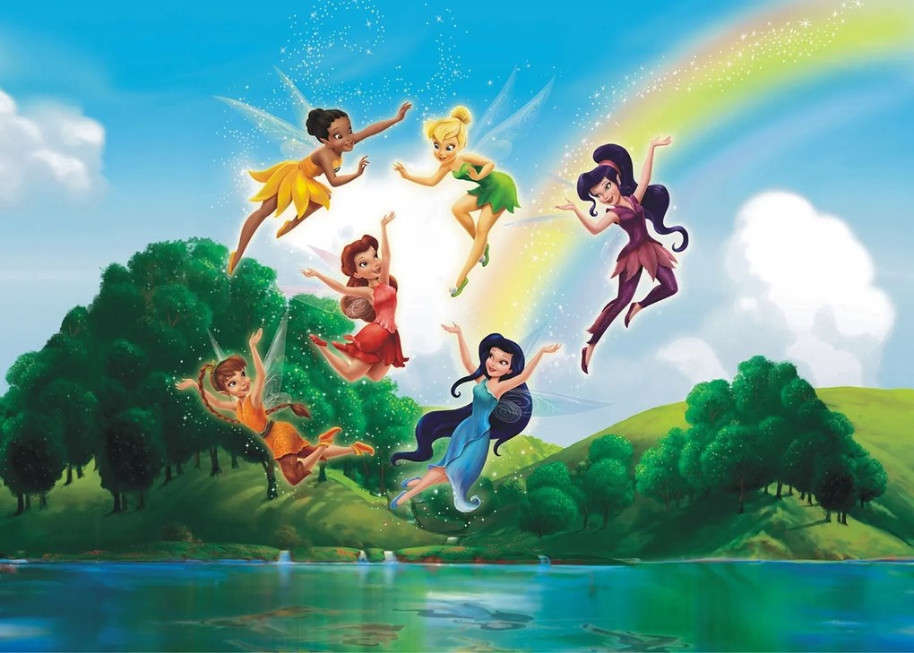 Vliesová fototapeta Víly a Duha, Disney | 360 x 270 cm | DFTDNXXL5009