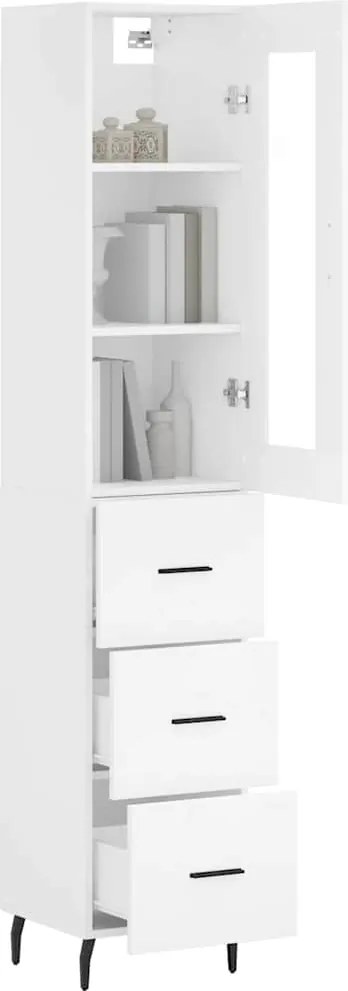 Skříň highboard bílá 34,5 x 34 x 180 cm kompozitní dřevo 3199249