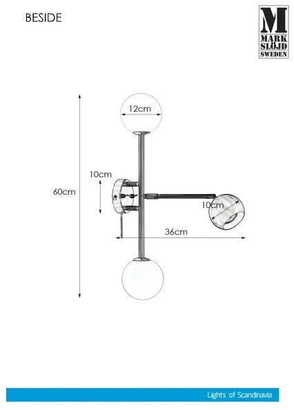 Markslöjd 108256 - Nástěnné svítidlo BESIDE 2xG9/20W/230V + 1xGU10/7W/230V chrom
