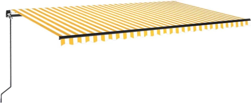 Ručně zatahovací markýza s LED světlem 500 x 300 cm žlutobílá 3069143