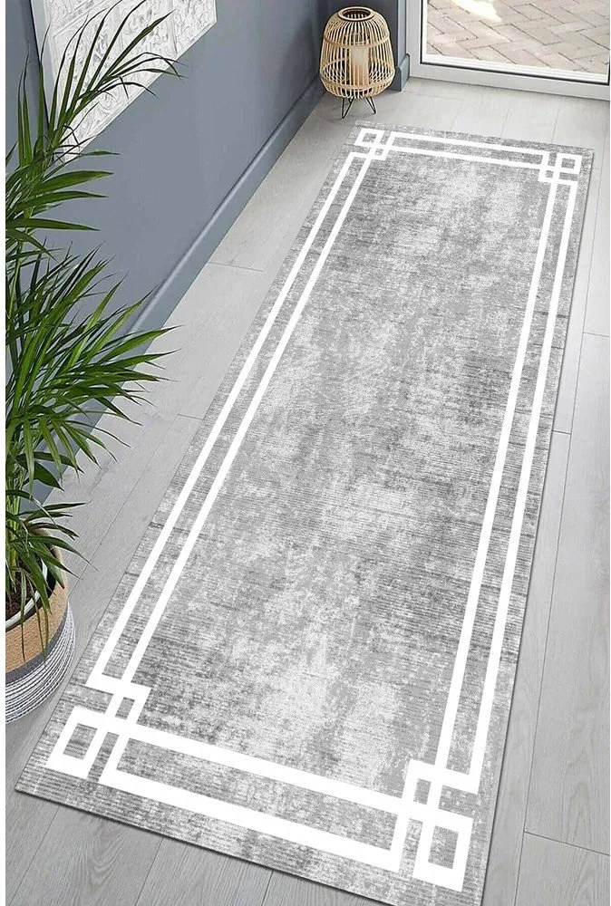 Šedý pratelný běhoun 80x300 cm Mano – Vitaus