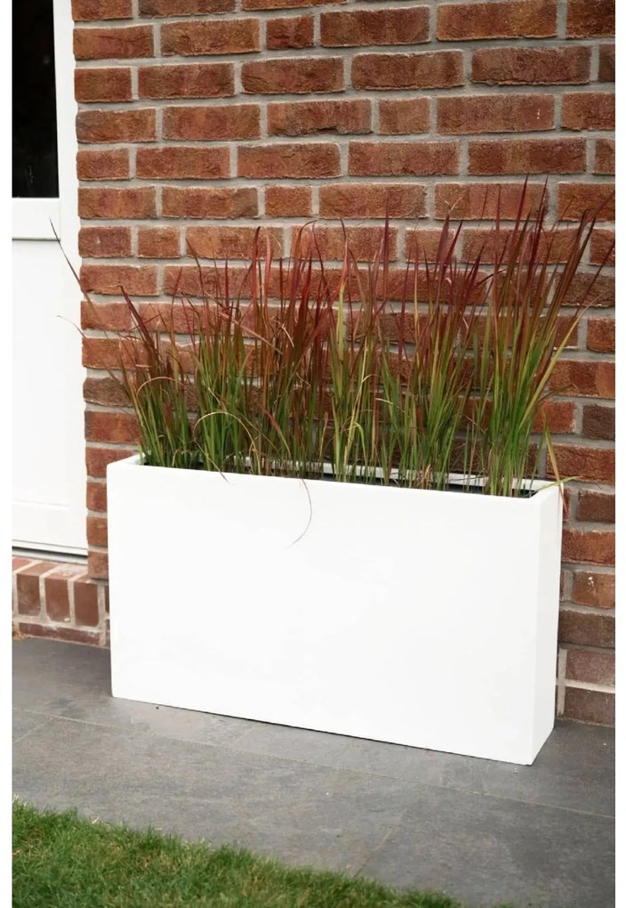 Květináč ELEMENTO SLIM, sklolaminát, šířka 90 cm, bílá