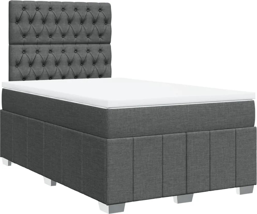Box spring postel s matrací tmavě šedá 120x190 cm textil 3293915