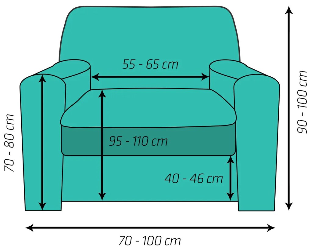 4Home Multielastický potah na křeslo Comfort šedá, 70 - 110 cm