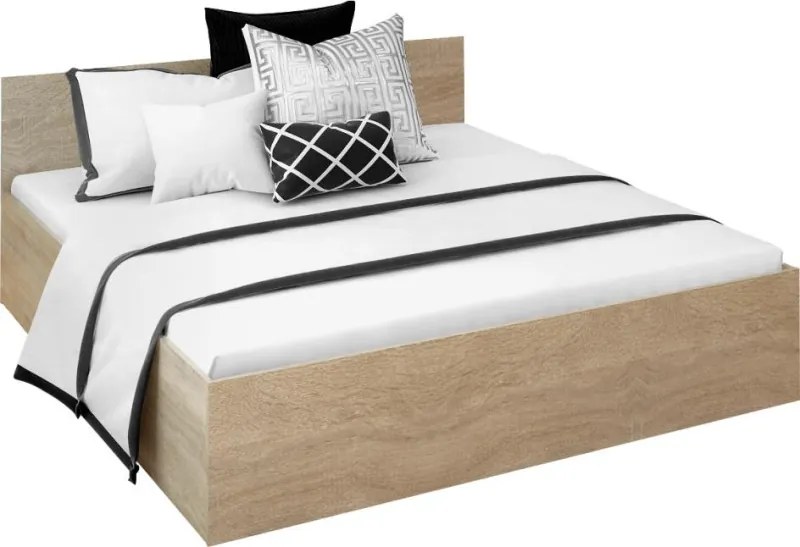 Postel 180x200 s kovovým roštem a úložným prostorem, dub sonoma, DOLI Kondela 0000398700