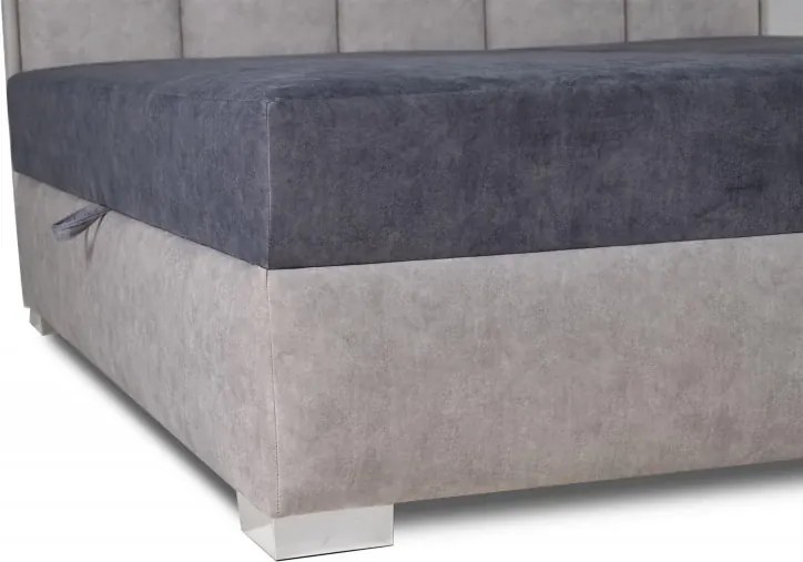 Čalouněná postel Kvadrat I, 200x160, tm. šedá/šedá (an 4237/4238)