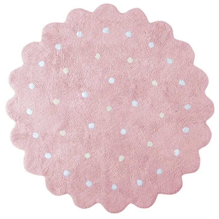 Lorena Canals koberce Bio koberec kusový, ručně tkaný Little Biscuit Pink 140x140 kytka