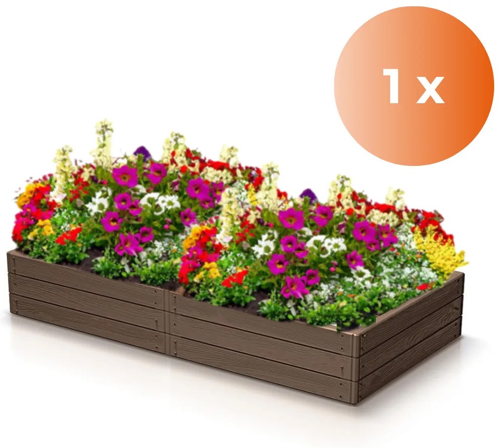 Vyvýšený záhon WOODY 149x75,6x25cm, hnědá Prosperplast
