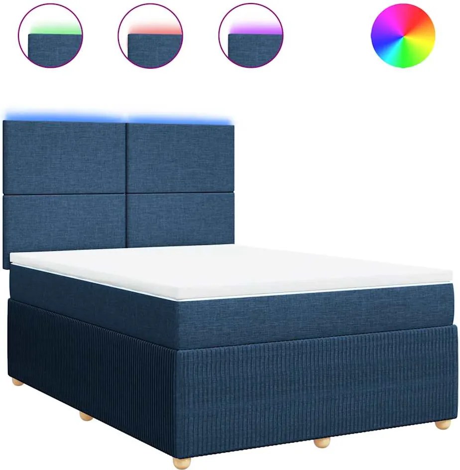 Box spring postel s matrací modrá 160x200 cm textil 3294406