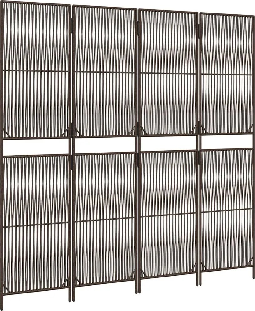 vidaXL Dělicí stěna 4 panely polyratan [365377] Barva: Šedá