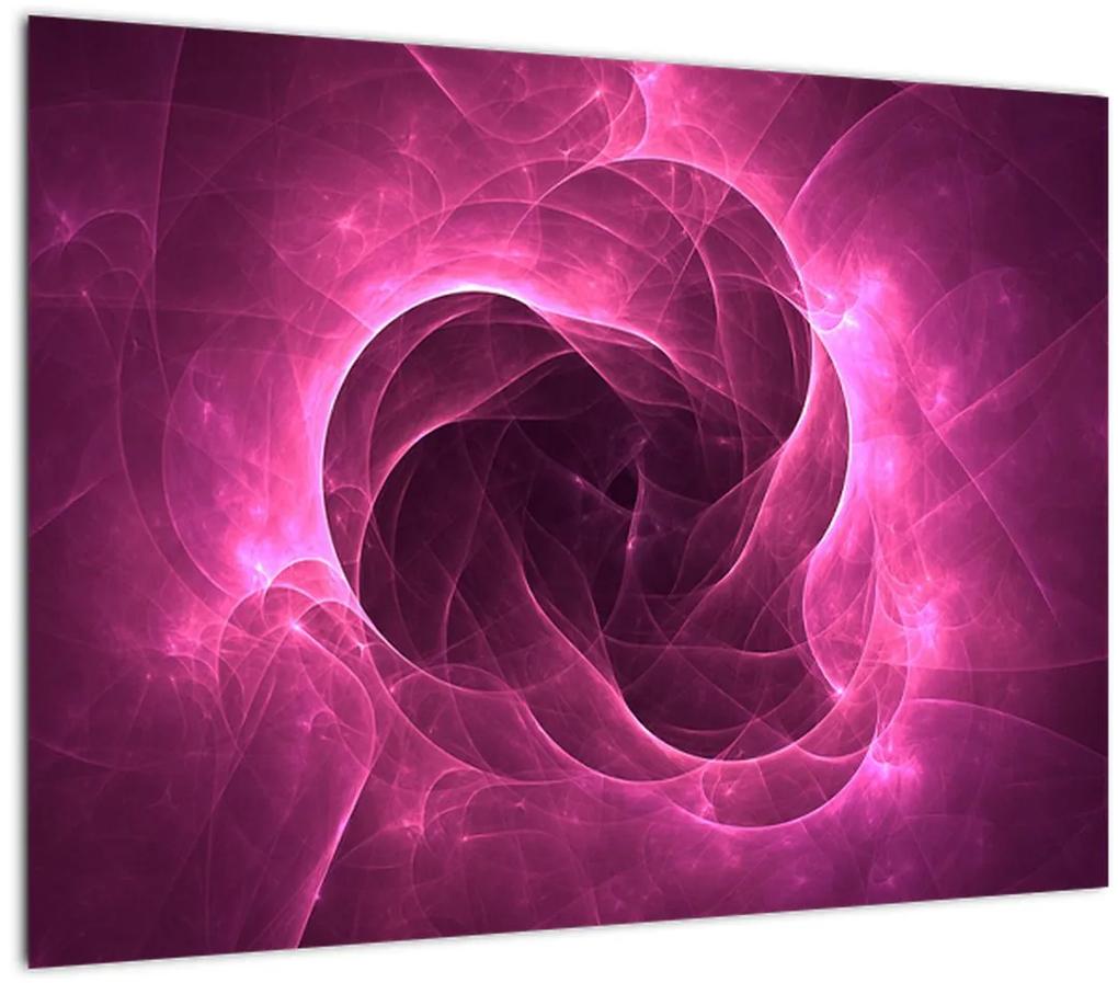 Skleněný obraz moderní růžové abstrakce (70x50 cm)