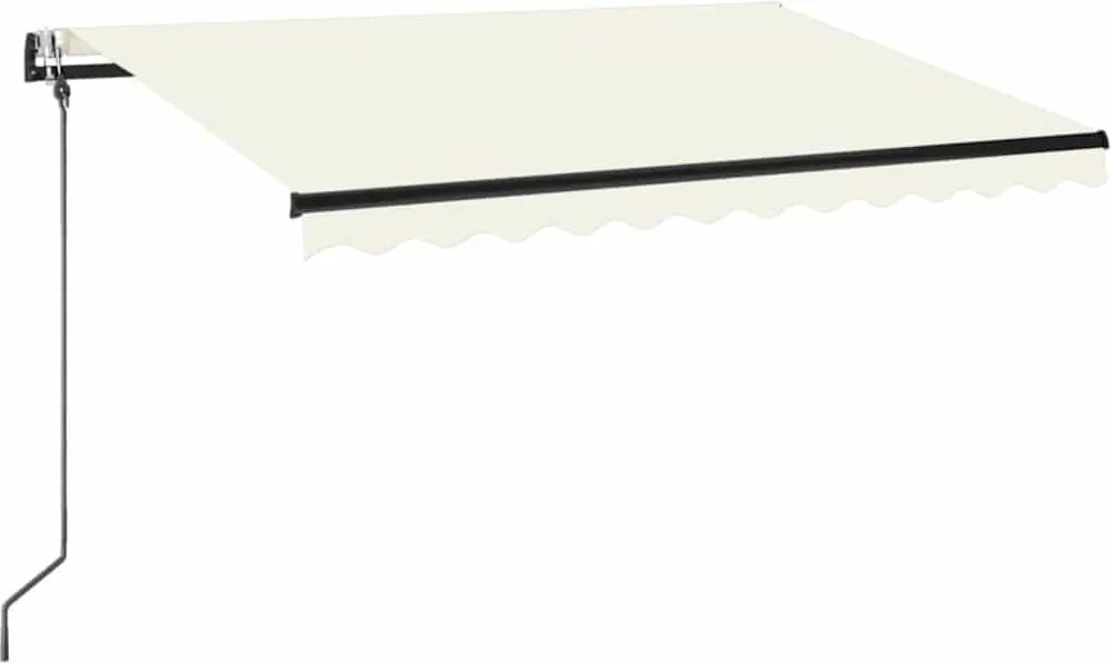 Automatická markýza LED a senzor větru 350 x 250 cm krémová 3069092