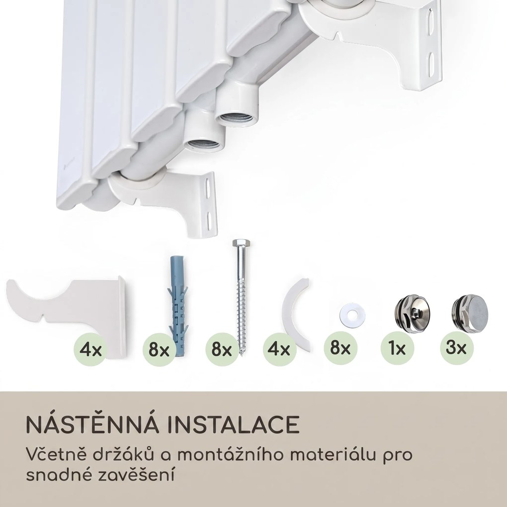 Blumfeldt Ontario 180 x 45 radiátor 1/2" boční připojení, nástěnná instalace, Slim, 485 wattů