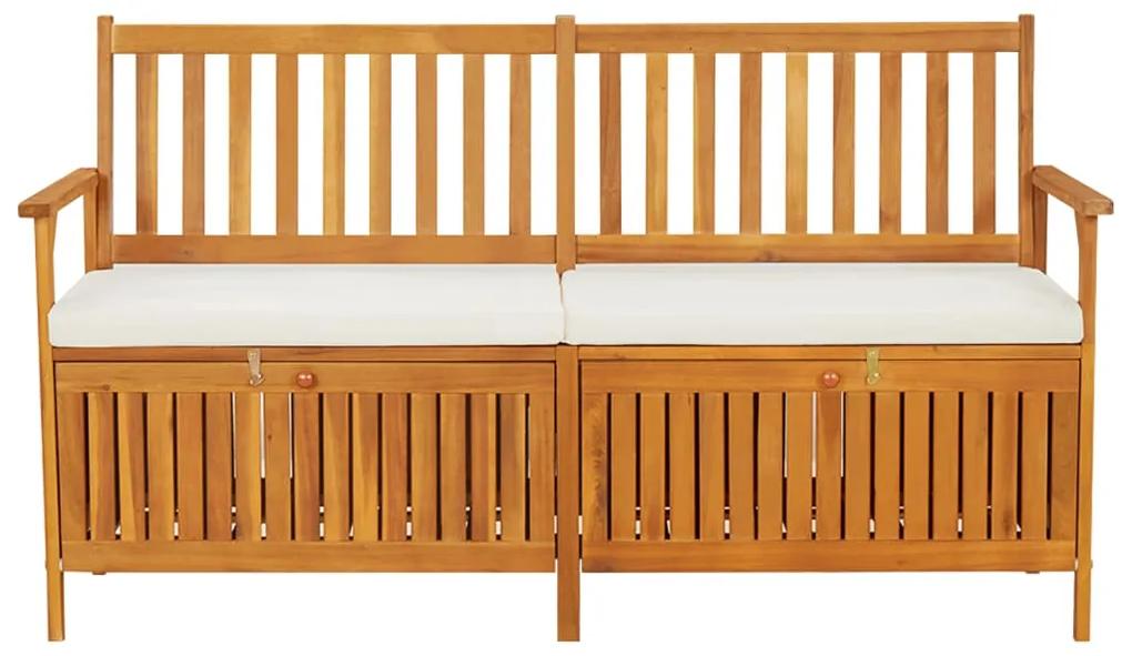 Úložná lavice s poduškou 148 cm masivní akáciové dřevo,  316737