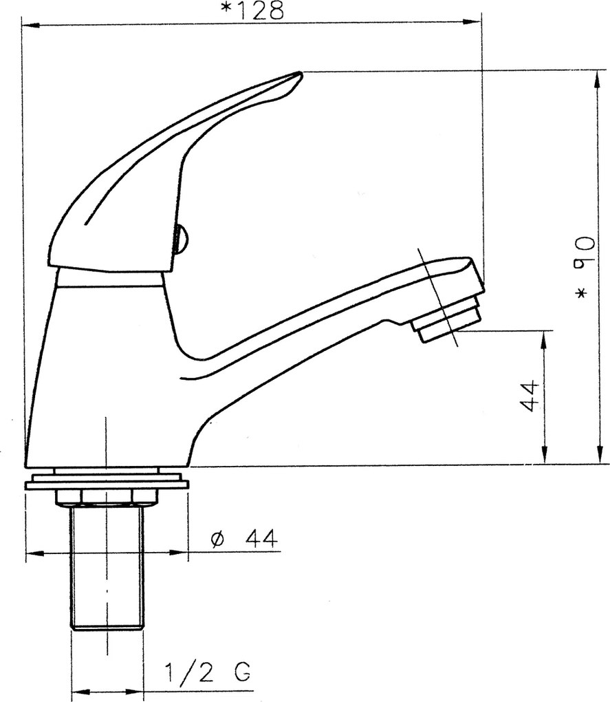 Novaservis Titania Iris Umyvadlová baterie na studenou vodu, chrom, 92005,0