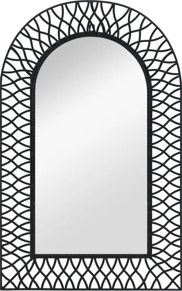 vidaXL Nástěnné zrcadlo obloukové 50 x 80 cm černé [245919]