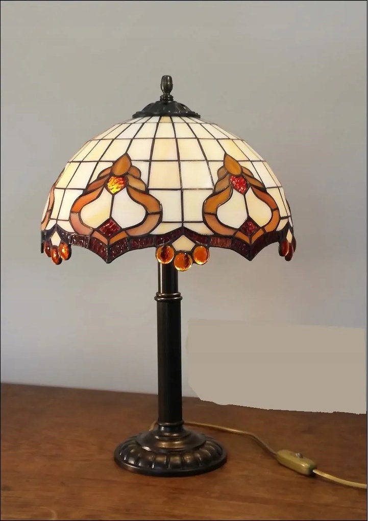 noční vitrážová stolní lampa Roco H-48 cm